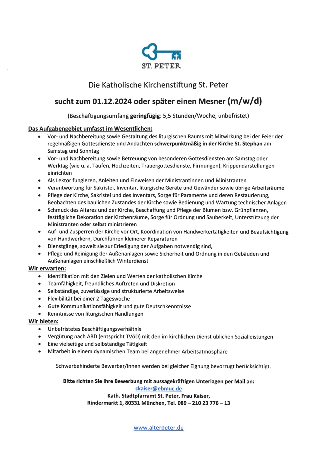 Stadtpfarrei St. Peter, Alter Peter, München